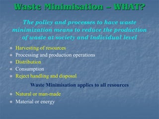 Waste minimisation environmental imperatives | PPT