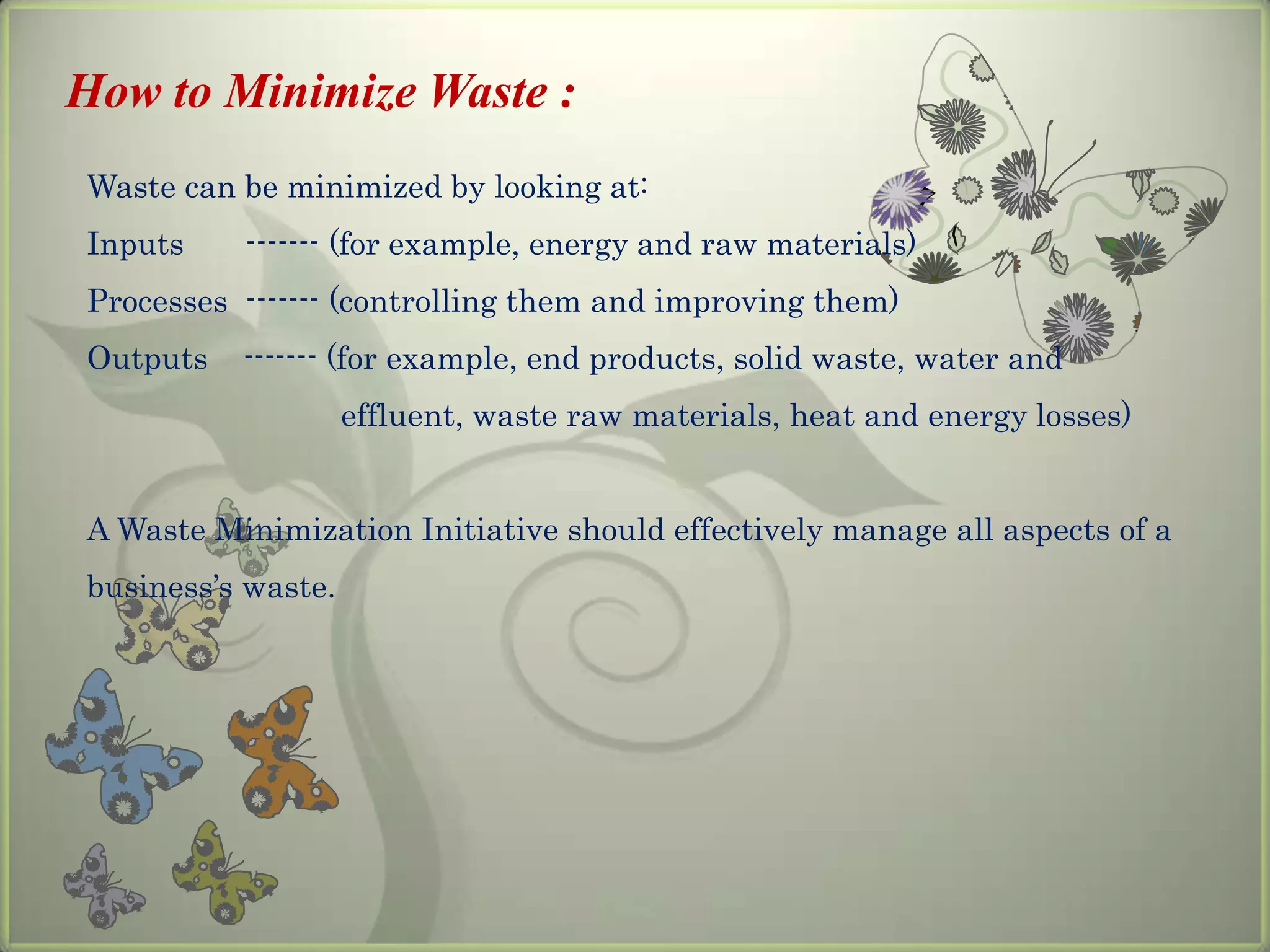 Waste minimization | PPSX