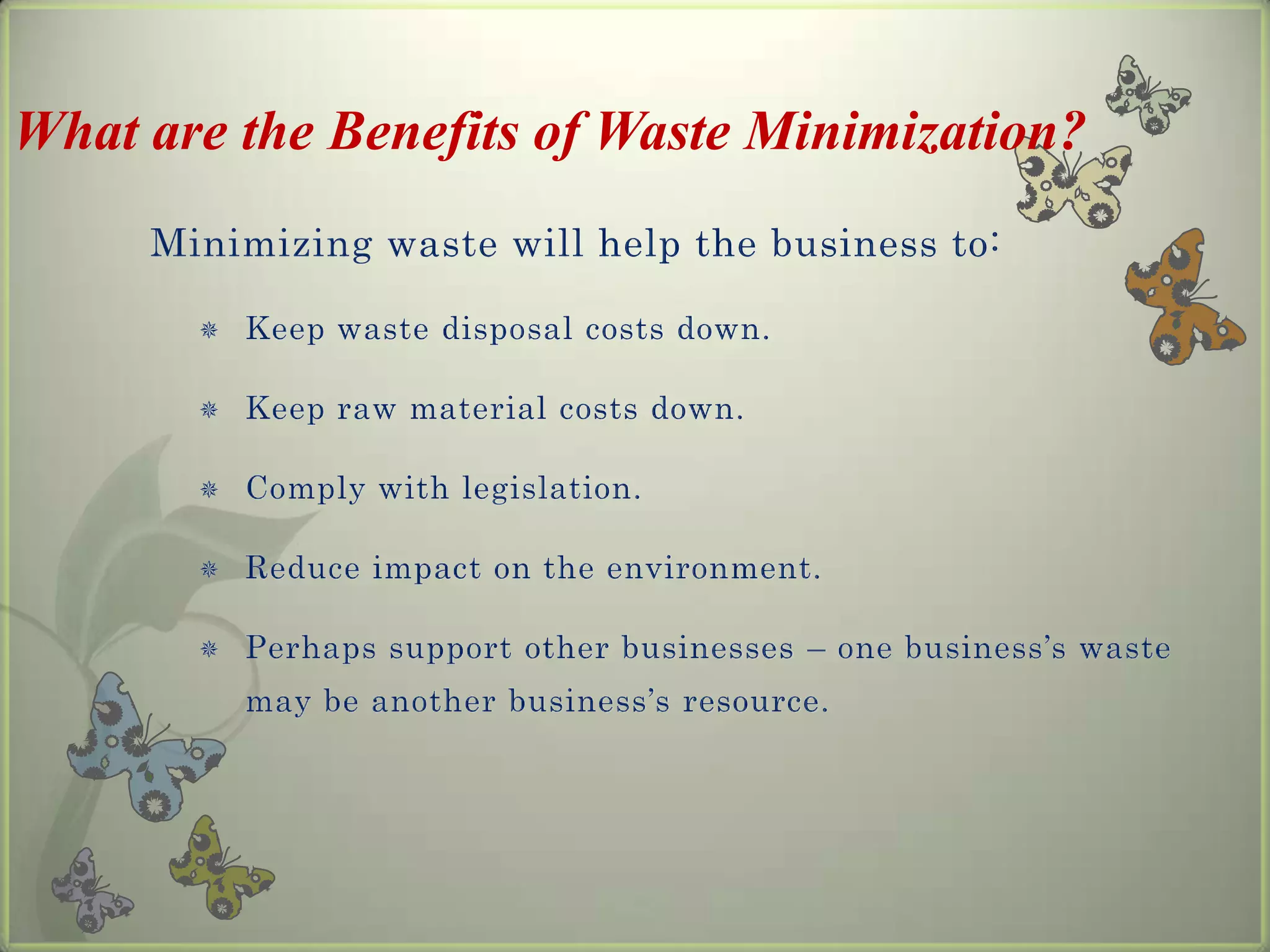 Waste minimization | PPSX