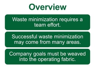Waste Minimization: How to consistently reach your goals | PPT