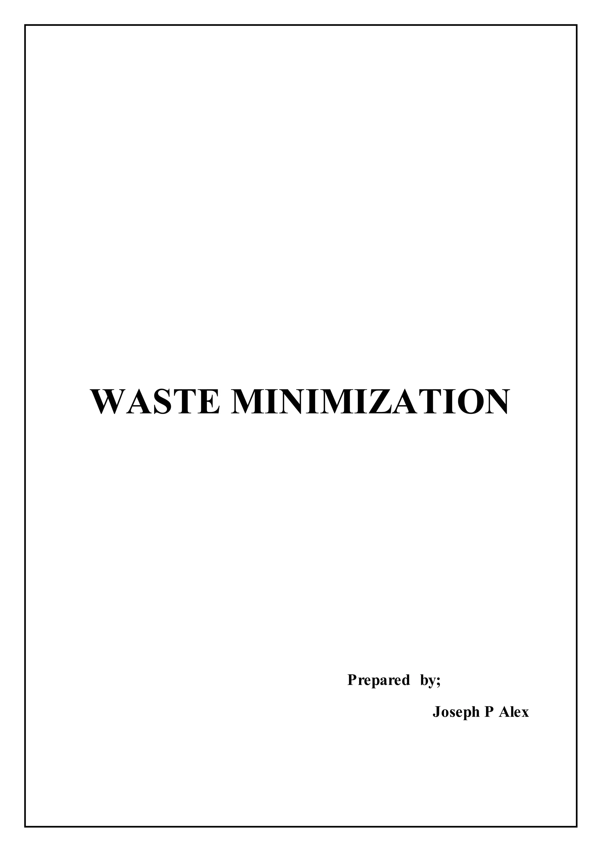Waste minimization | DOCX