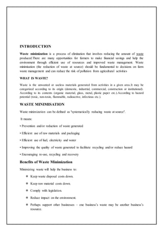 Waste minimization | DOCX