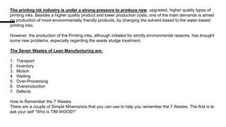 Waste of Printing Ink | PPT