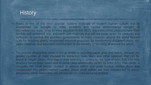 Waste recycling plastic ppt ( types of plastic) | PPTX | Chemistry ...