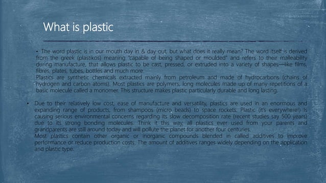 Waste recycling plastic ppt ( types of plastic) | PPTX | Chemistry ...