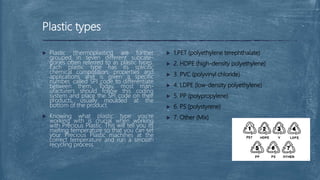 Waste recycling plastic ppt ( types of plastic) | PPTX