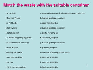 Waste sorting and recycling | PPT