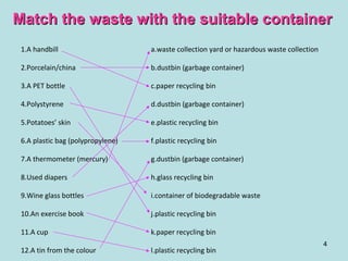 Waste sorting and recycling | PPT