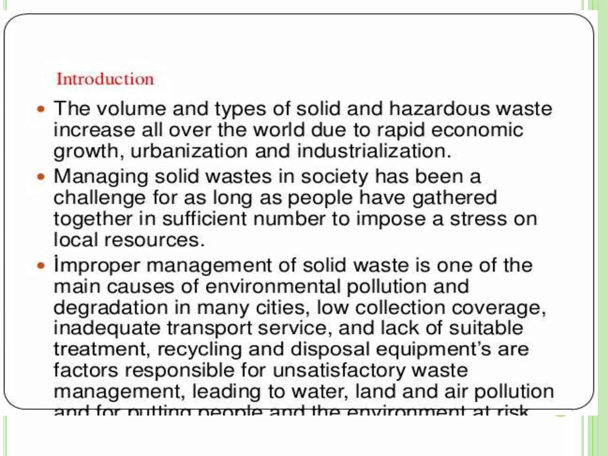 Waste sources and types
