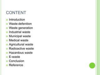 Waste sources and types | PPTX
