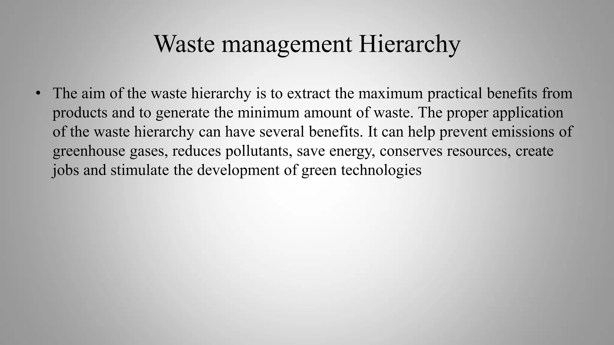Wastes prevention; classification, handling and control measures | PPTX