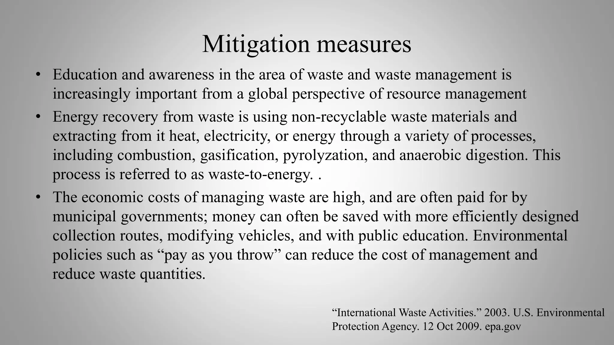 Wastes prevention; classification, handling and control measures | PPTX
