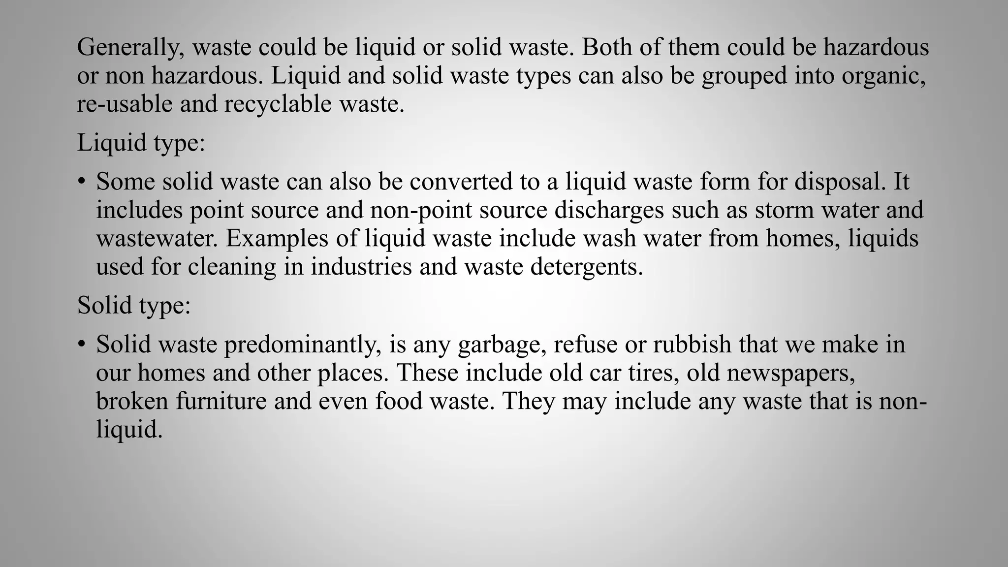 Wastes prevention; classification, handling and control measures | PPTX