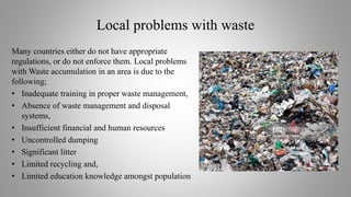 Wastes prevention; classification, handling and control measures | PPTX