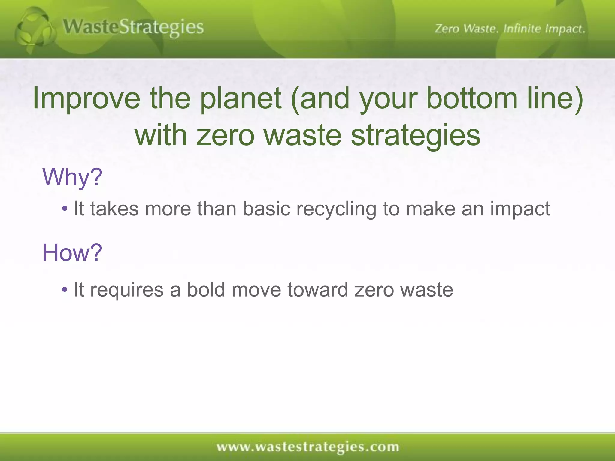 Waste Strategies Overview | PDF