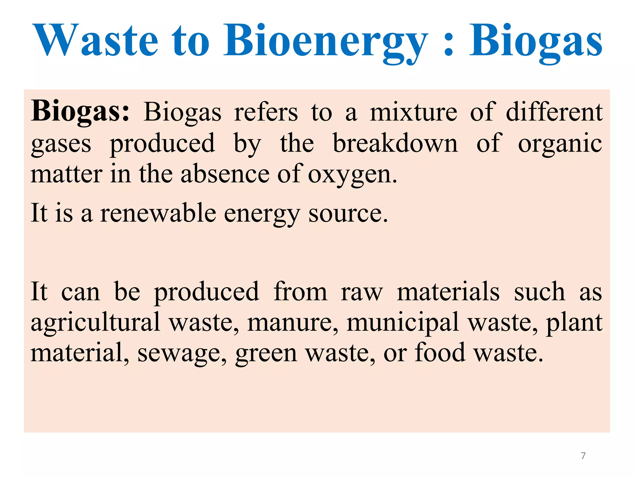Waste to bioenergy | PPT