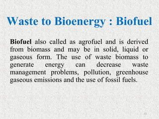 Waste to bioenergy | PPT