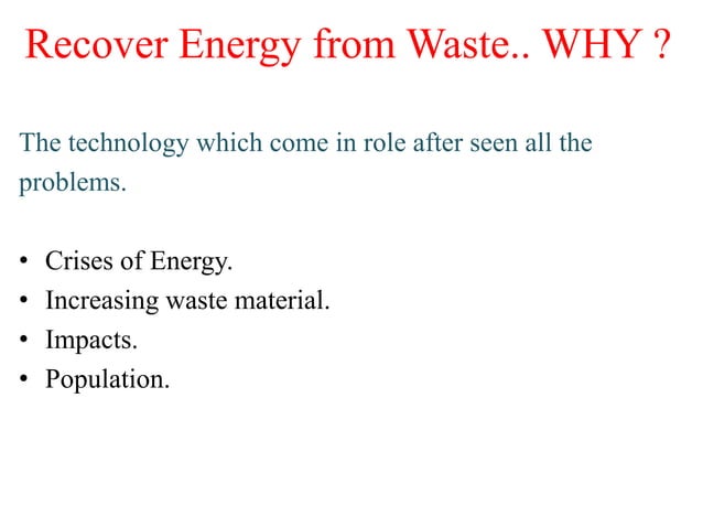 TRANSFORMING WASTE INTO ENERGY :THE ROLE OF INCINERATION IN ELECTRICITY ...