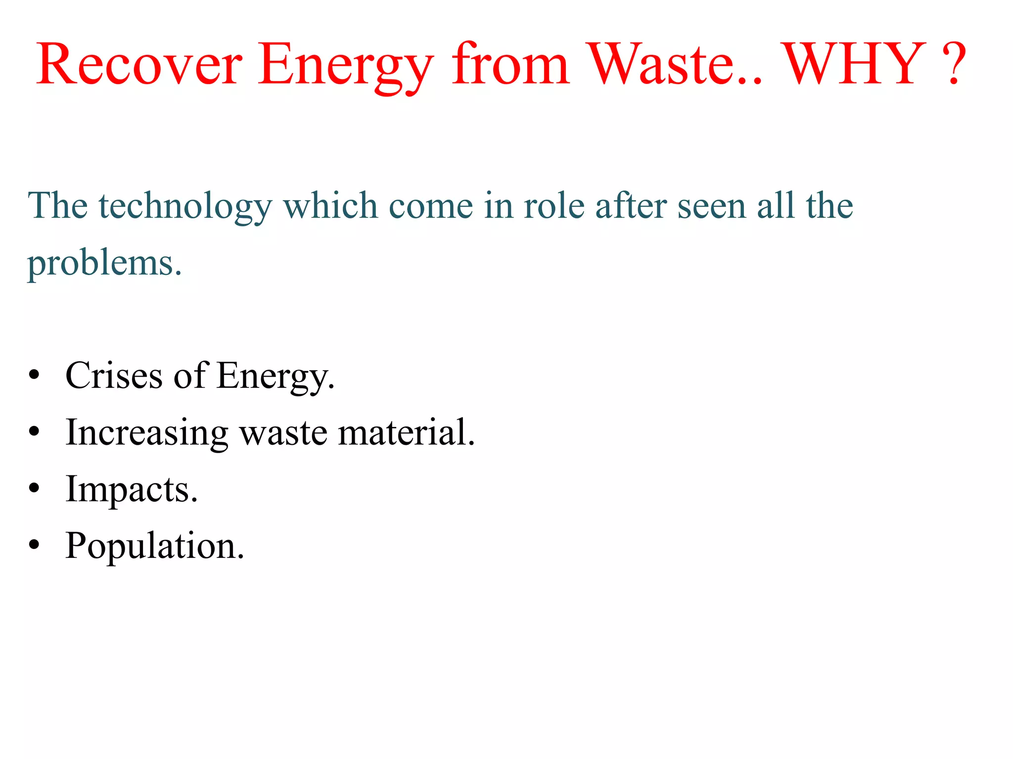Waste to Electricity Generation | PPTX