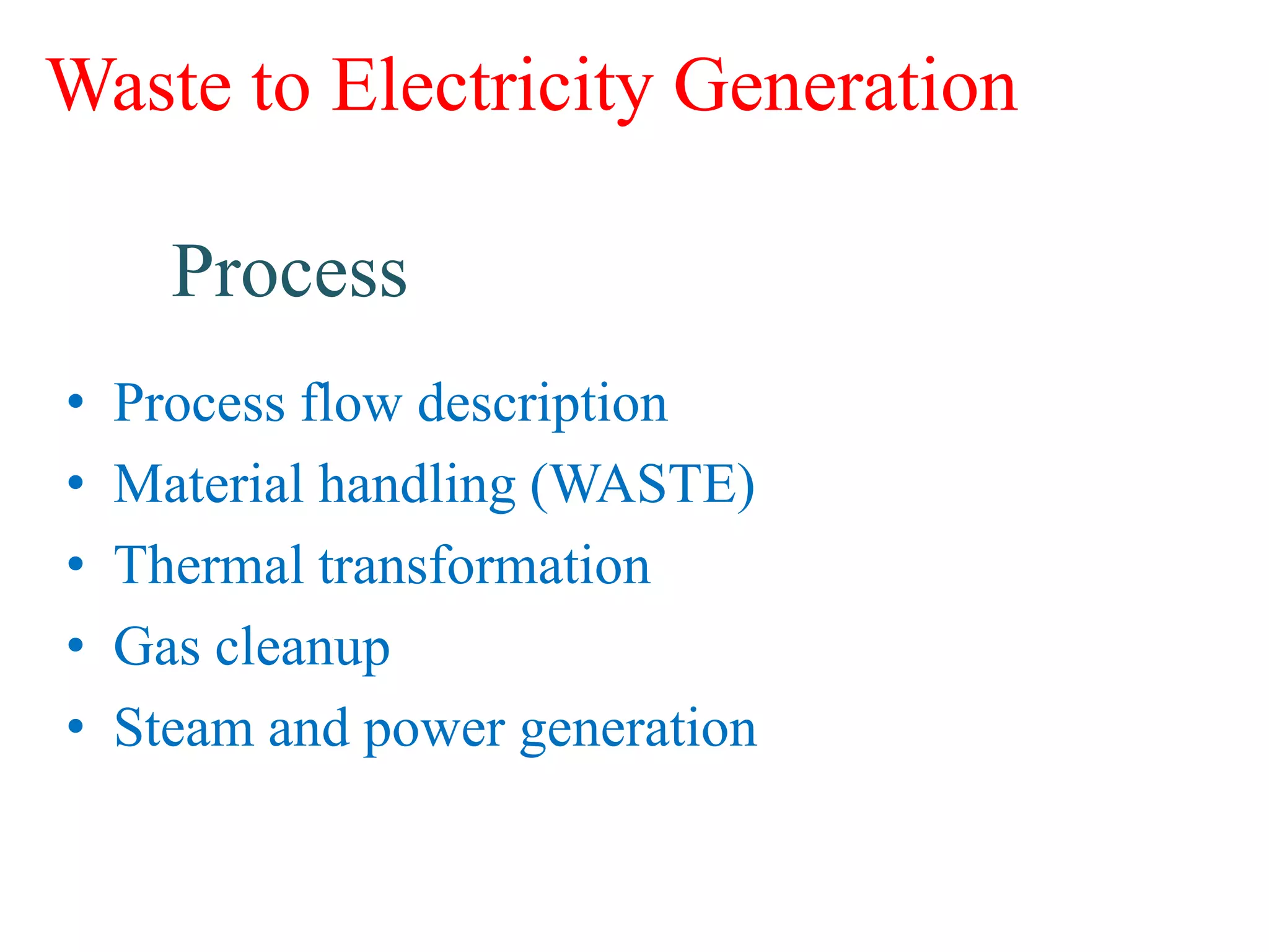 Waste to Electricity Generation | PPTX