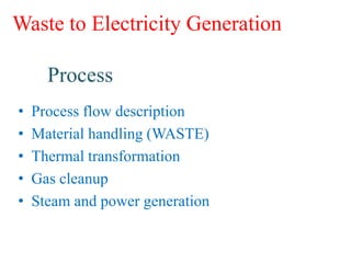 Waste to Electricity Generation | PPTX