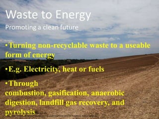 Waste to energy | PPTX