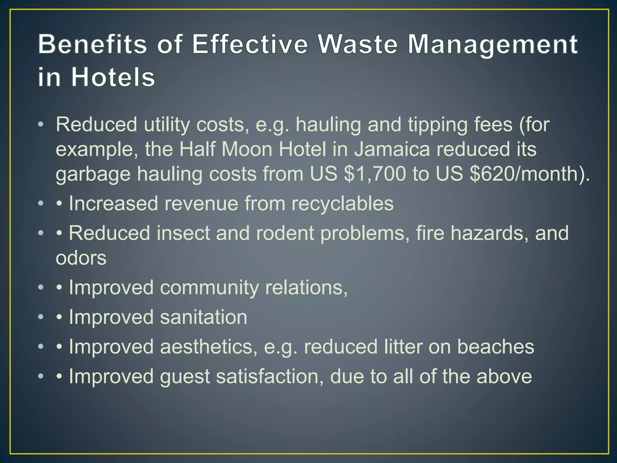 Waste water and energy management in hotels & resorts | PPTX