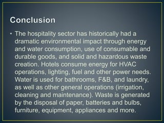 Waste water and energy management in hotels & resorts | PPTX