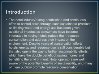 Waste water and energy management in hotels & resorts | PPTX
