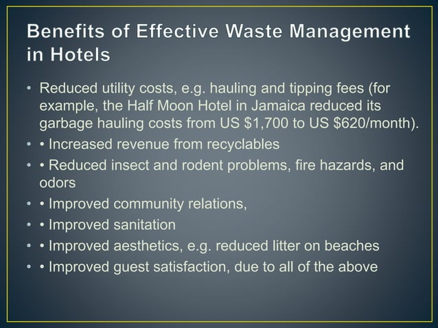 Waste water and energy management in hotels & resorts | PPTX