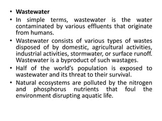 Wastewater,biofilm,sewage disposal,environmental microbiology | PPTX