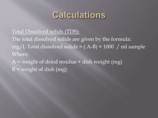 Wastewater Parameter Determination | PPTX | Chemistry | Science