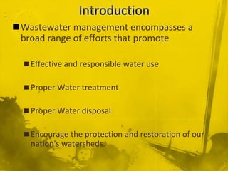 Waste water management | PPTX