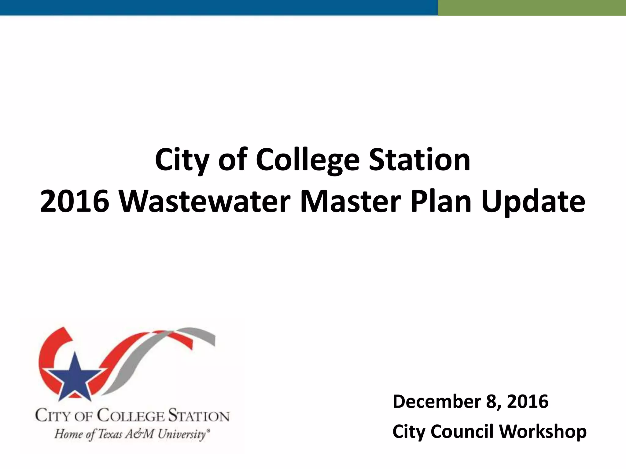 Wastewater Master Plan Update | PPTX