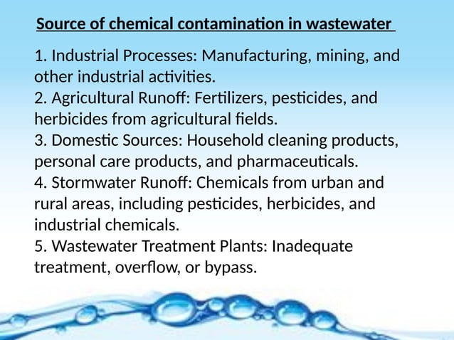 Types and source of contamination in wastewater | PPT
