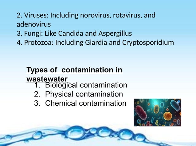 Types and source of contamination in wastewater | PPT