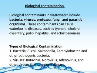 Types and source of contamination in wastewater | PPT