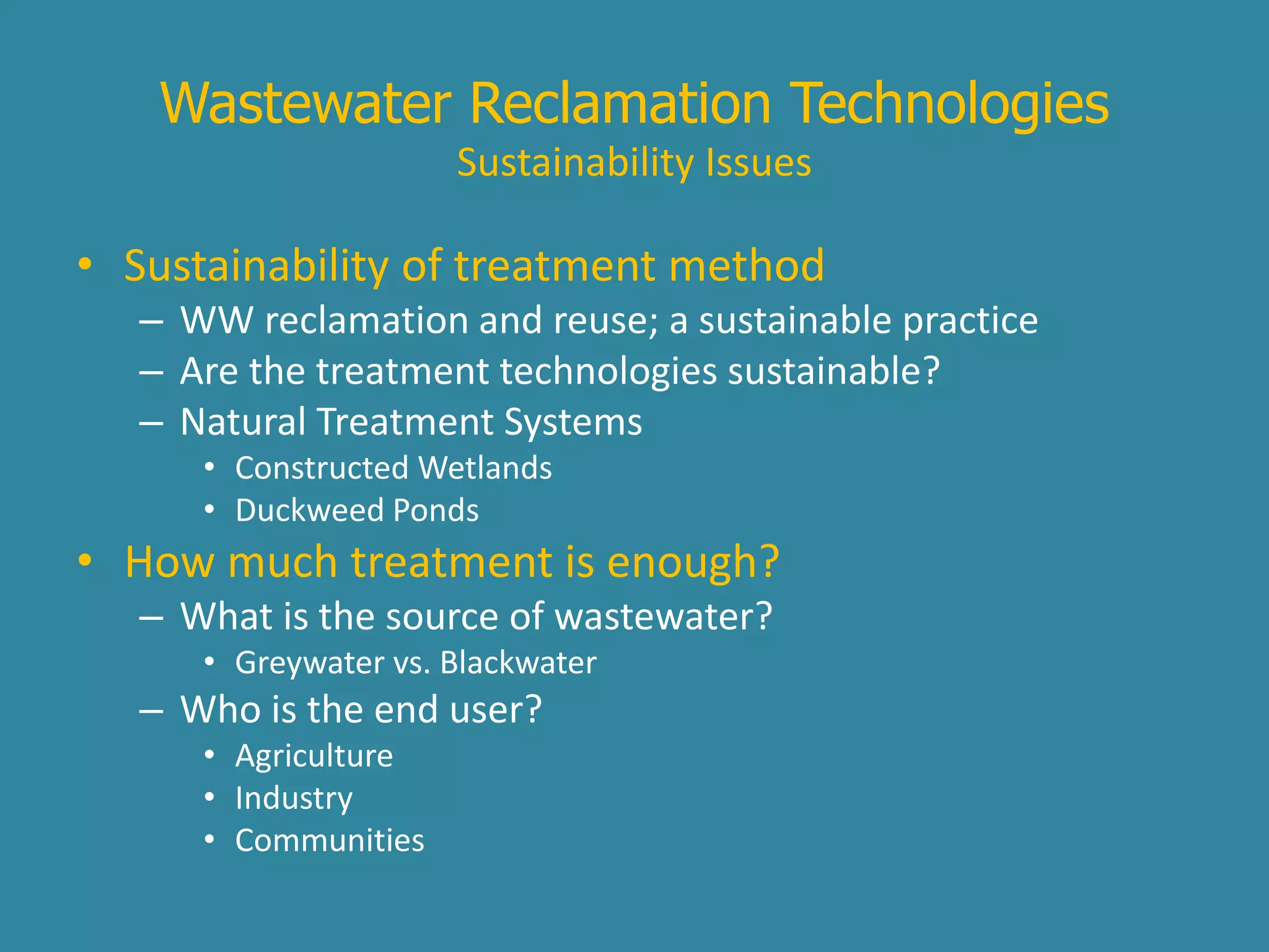 Waste water reuse1 | PPTX