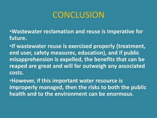 Waste water reuse1 | PPTX