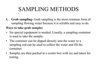 Waste water sampling and analysis | PPTX