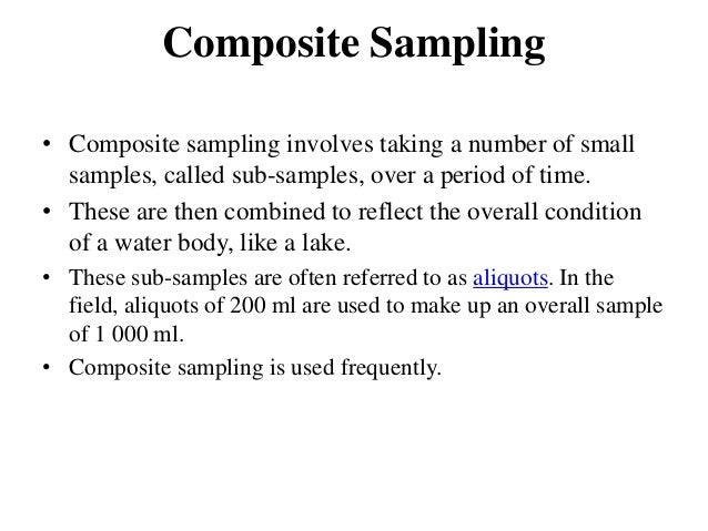 Waste water sampling and analysis