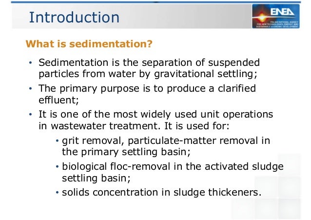 Wastewater sedimentation