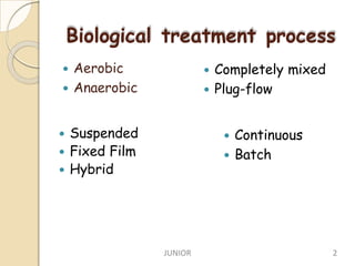 Biological treatment of Waste water | PPT