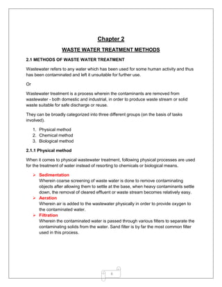Waste Water Treatment | PDF