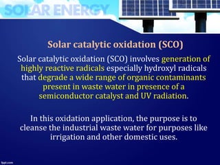 Waste water treatment by solar energy | PPTX
