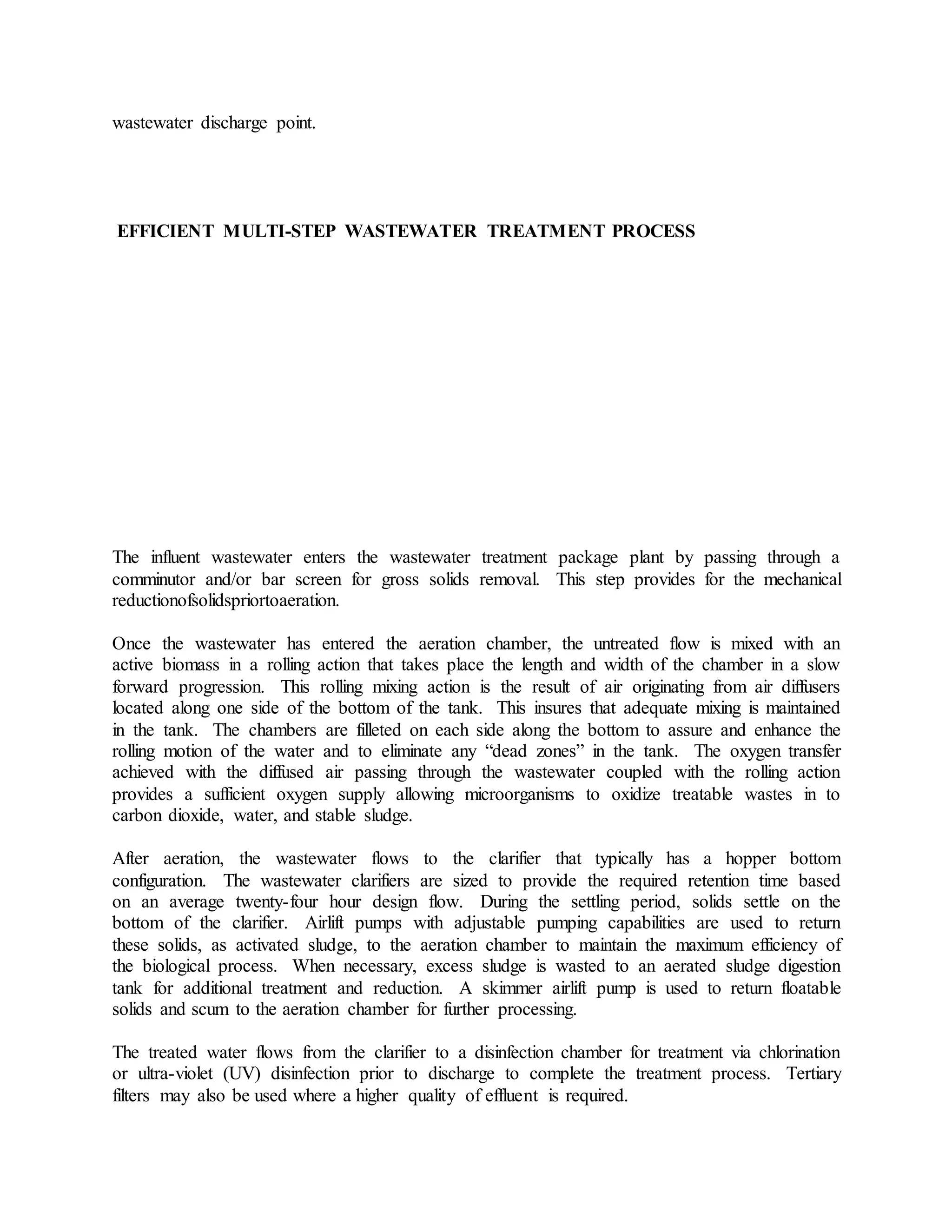 Wastewater treatment package plants | DOCX