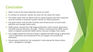 Waste water treatment | PPTX | Environmental Services Industry | Industries