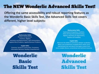 Wonderlic Advanced Skills Test for Educators | PDF | Standardized ...