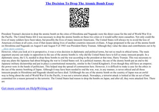 Was The Dropping Of The Atomic Bomb Justified | PPT