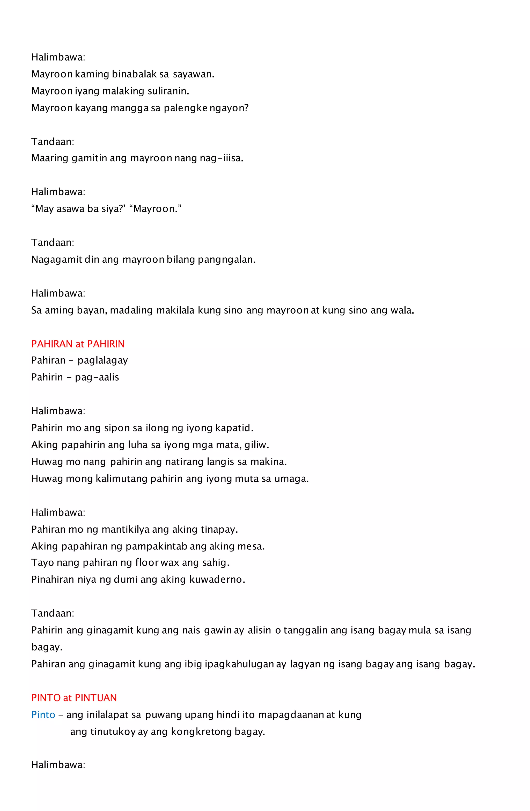 Wastong gamit ng salita | DOCX